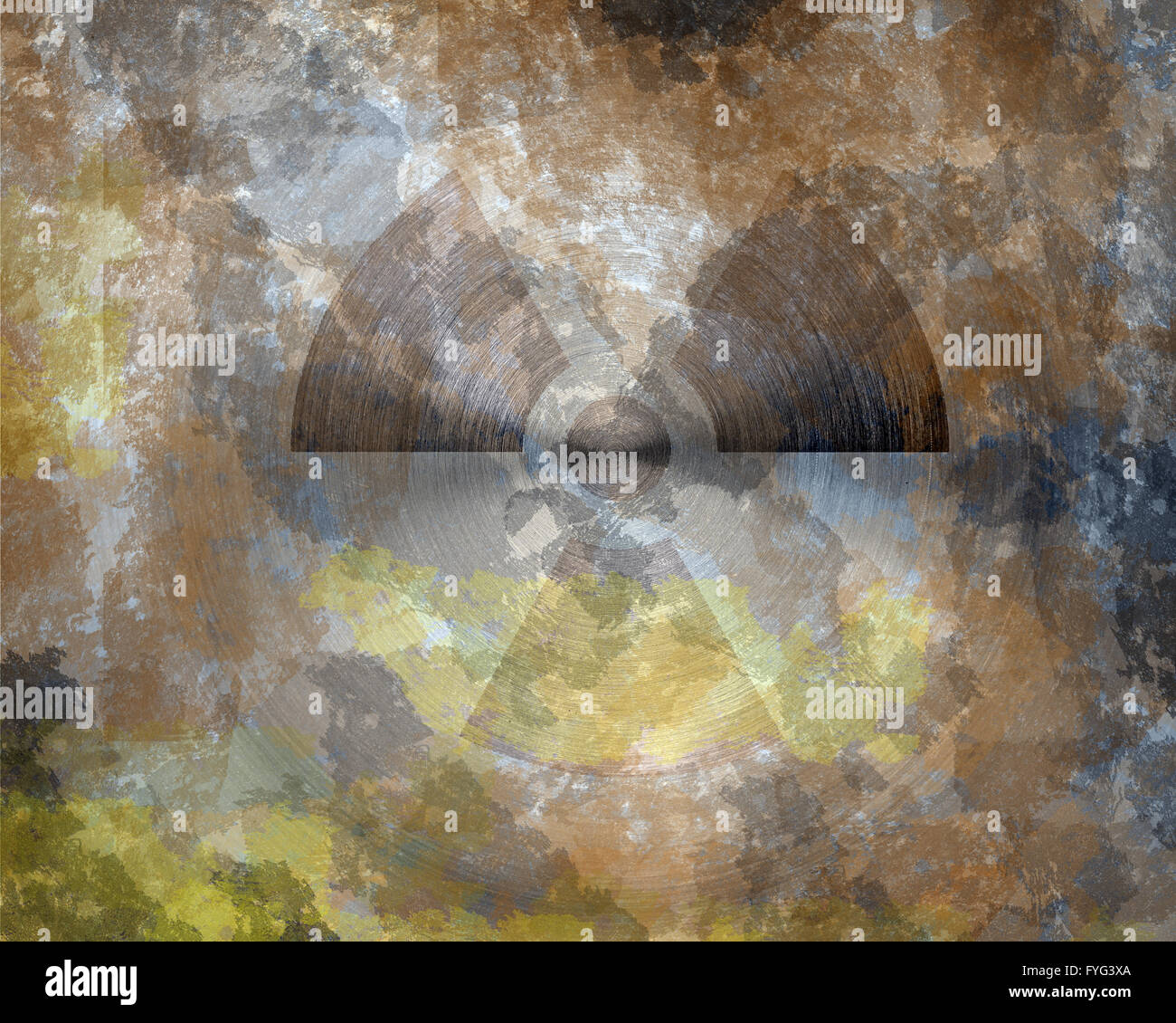 grunge nuclear sign on metal texture background Stock Photo - Alamy