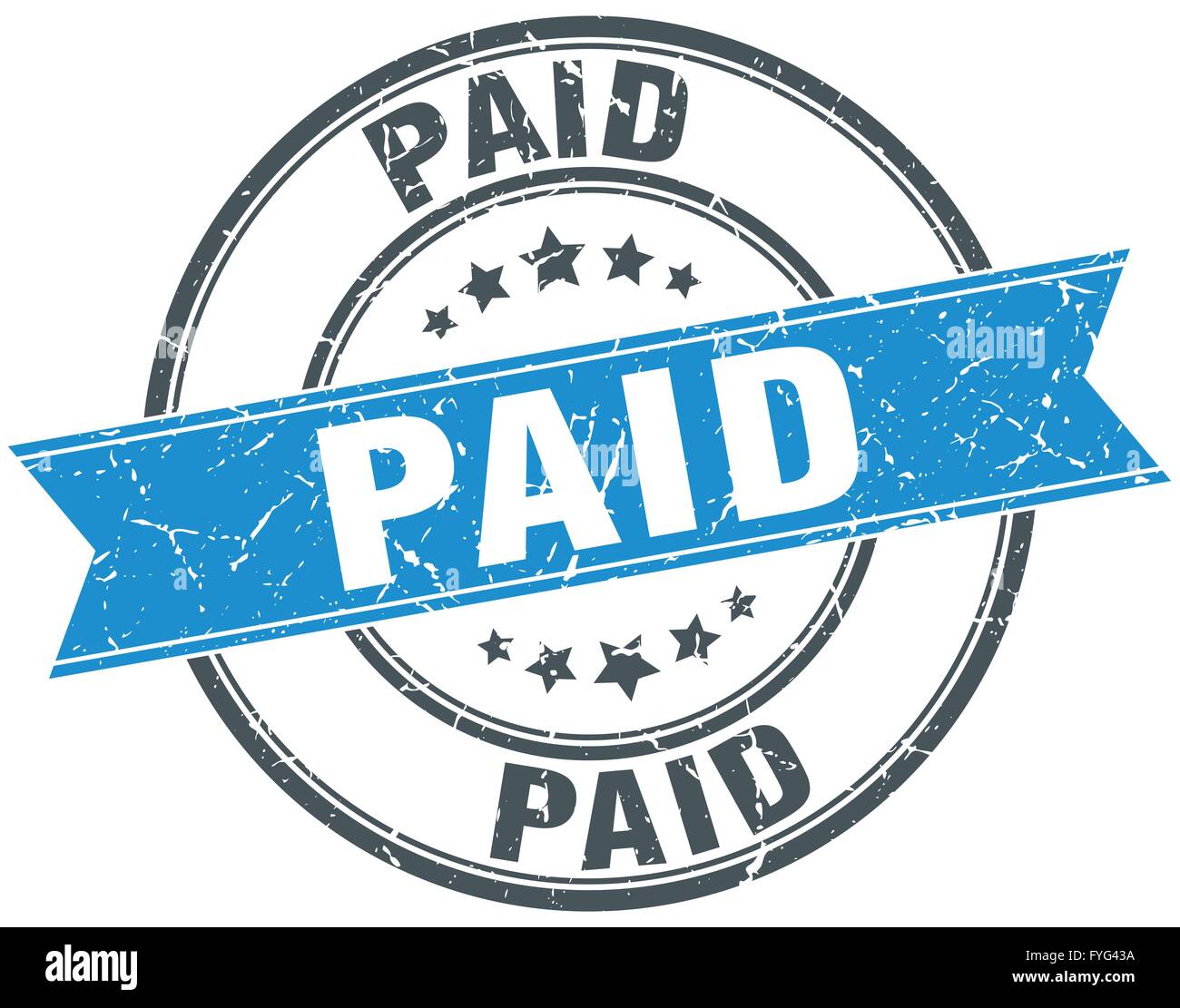 paid blue round grunge vintage ribbon stamp Stock Vector Image & Art - Alamy