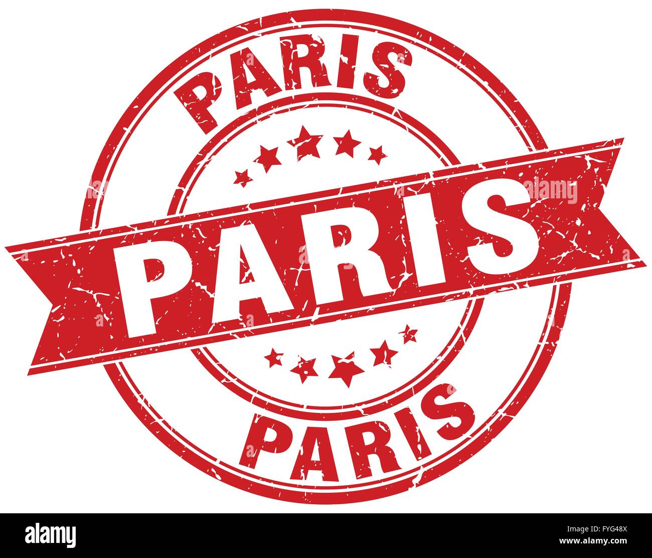 Paris red round grunge vintage ribbon stamp Stock Vector Image & Art ...