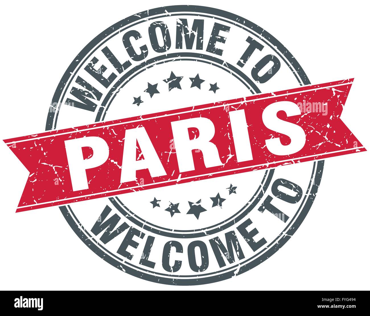 Welcome paris red stamp hi-res stock photography and images - Alamy