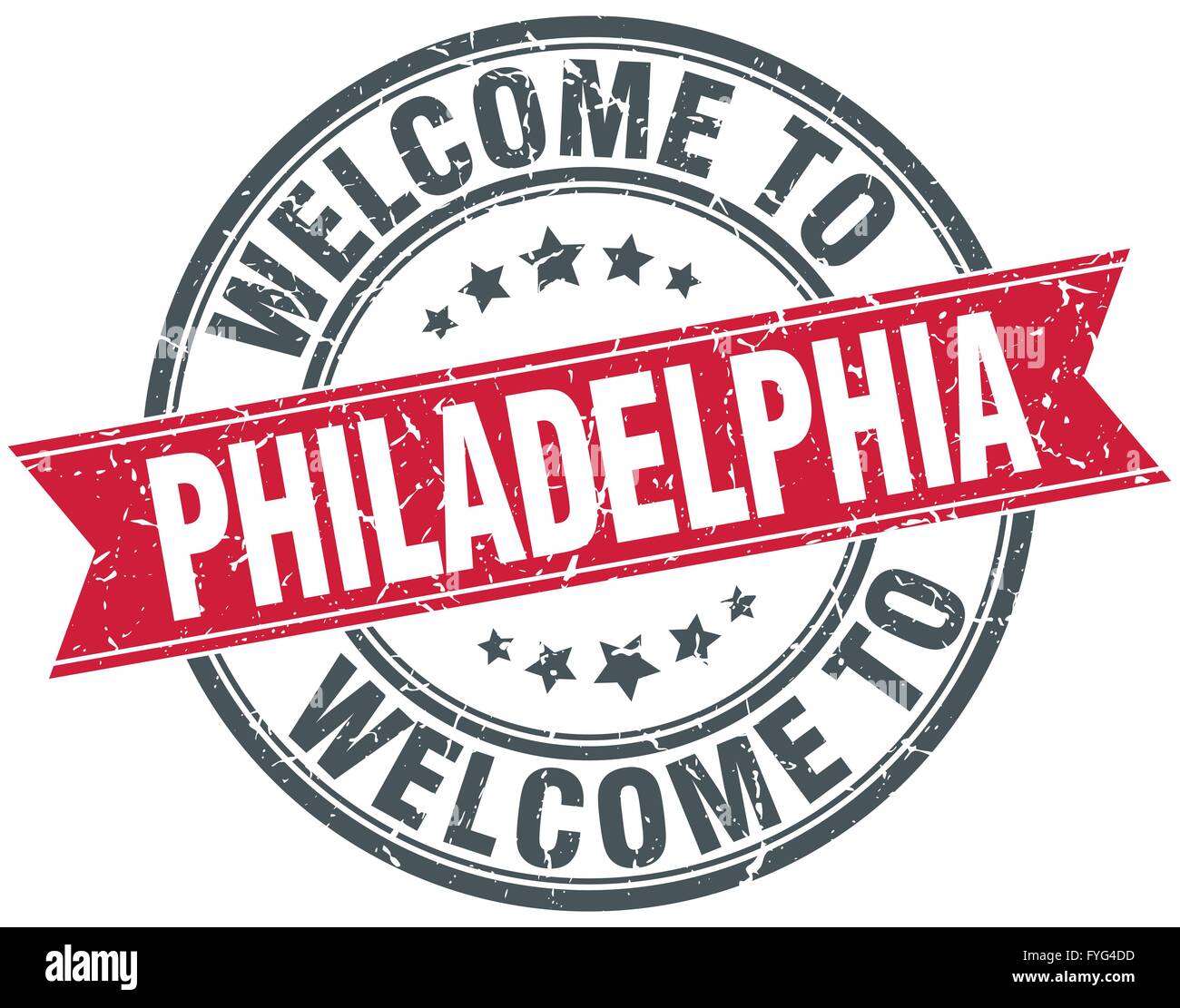 welcome to Philadelphia red round vintage stamp Stock Vector Image ...