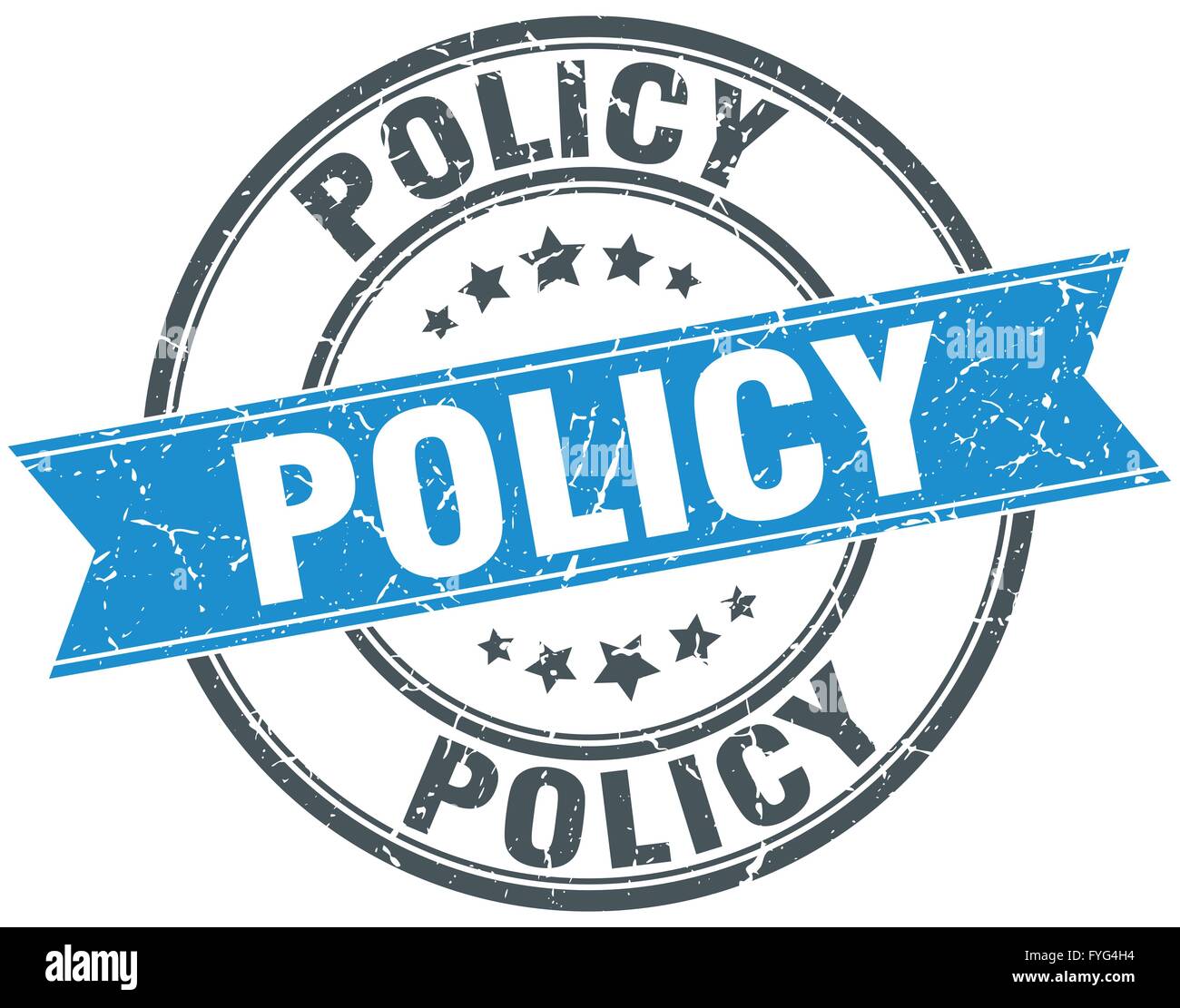 policy blue round grunge vintage ribbon stamp Stock Vector Image & Art ...