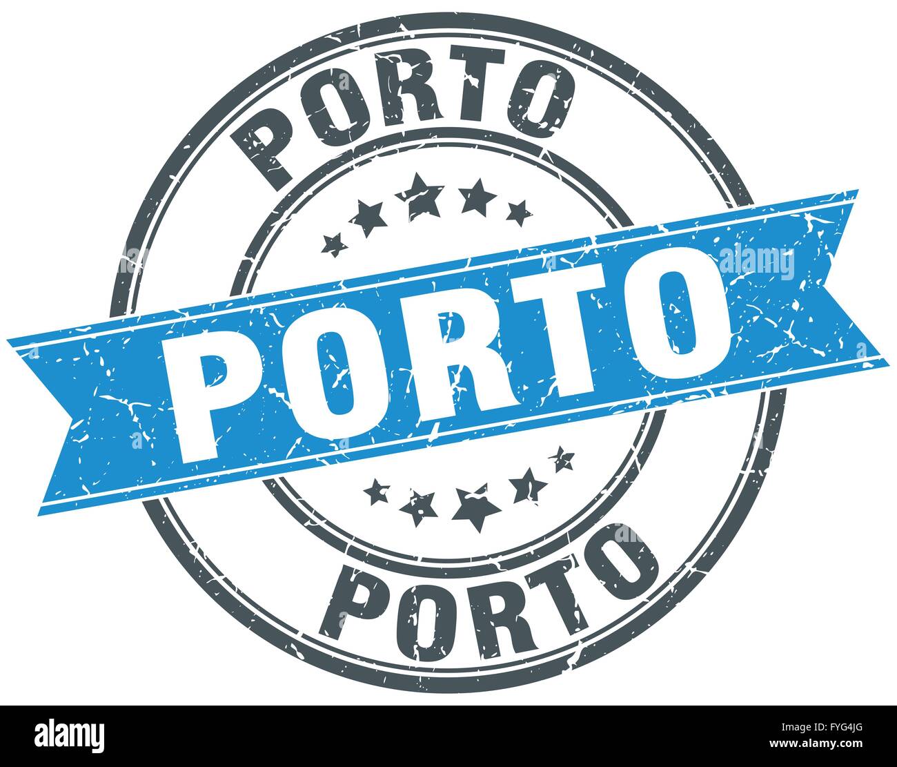 Porto blue round grunge vintage ribbon stamp Stock Vector Image & Art ...