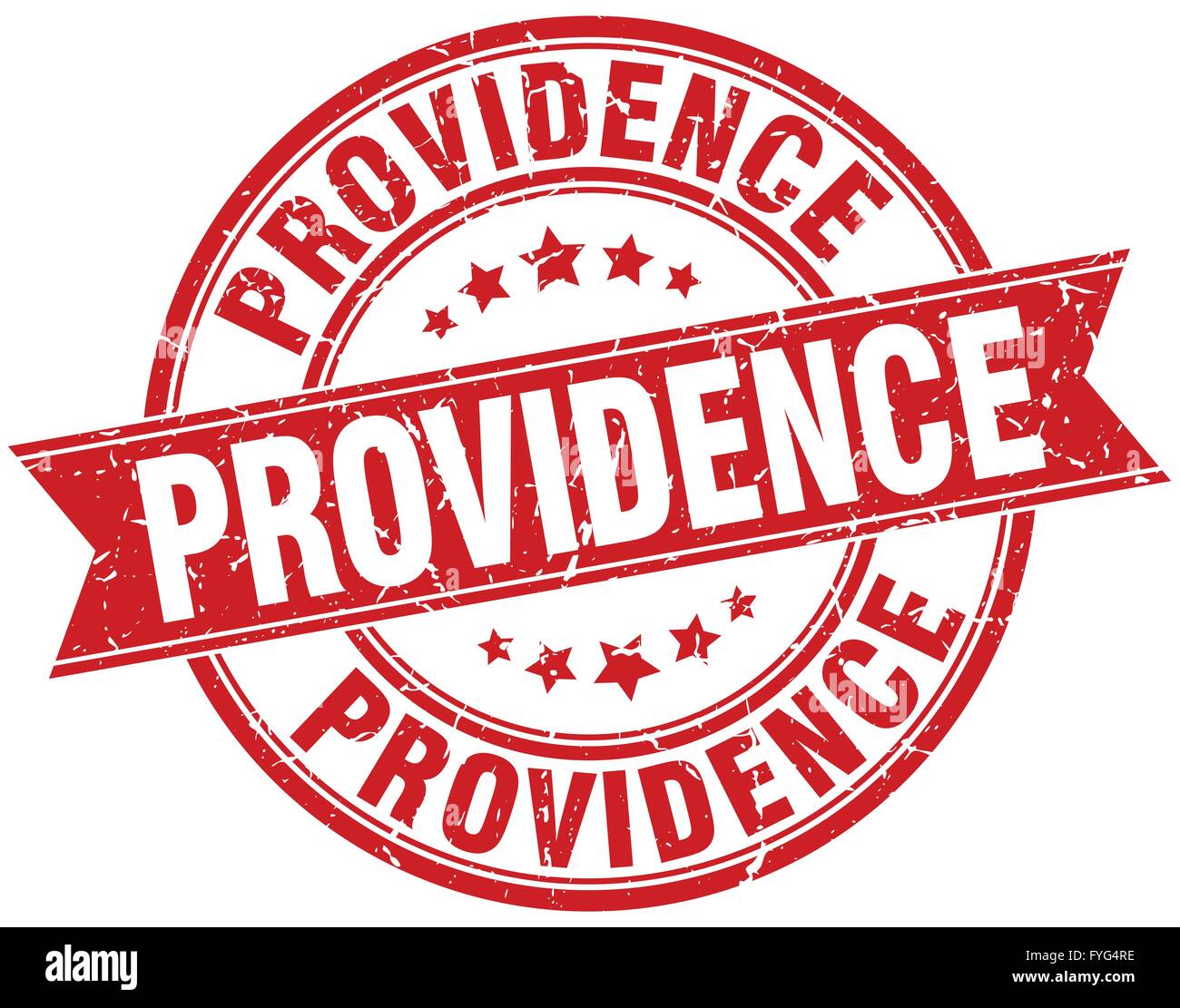 Providence red round grunge vintage ribbon stamp Stock Vector Image ...