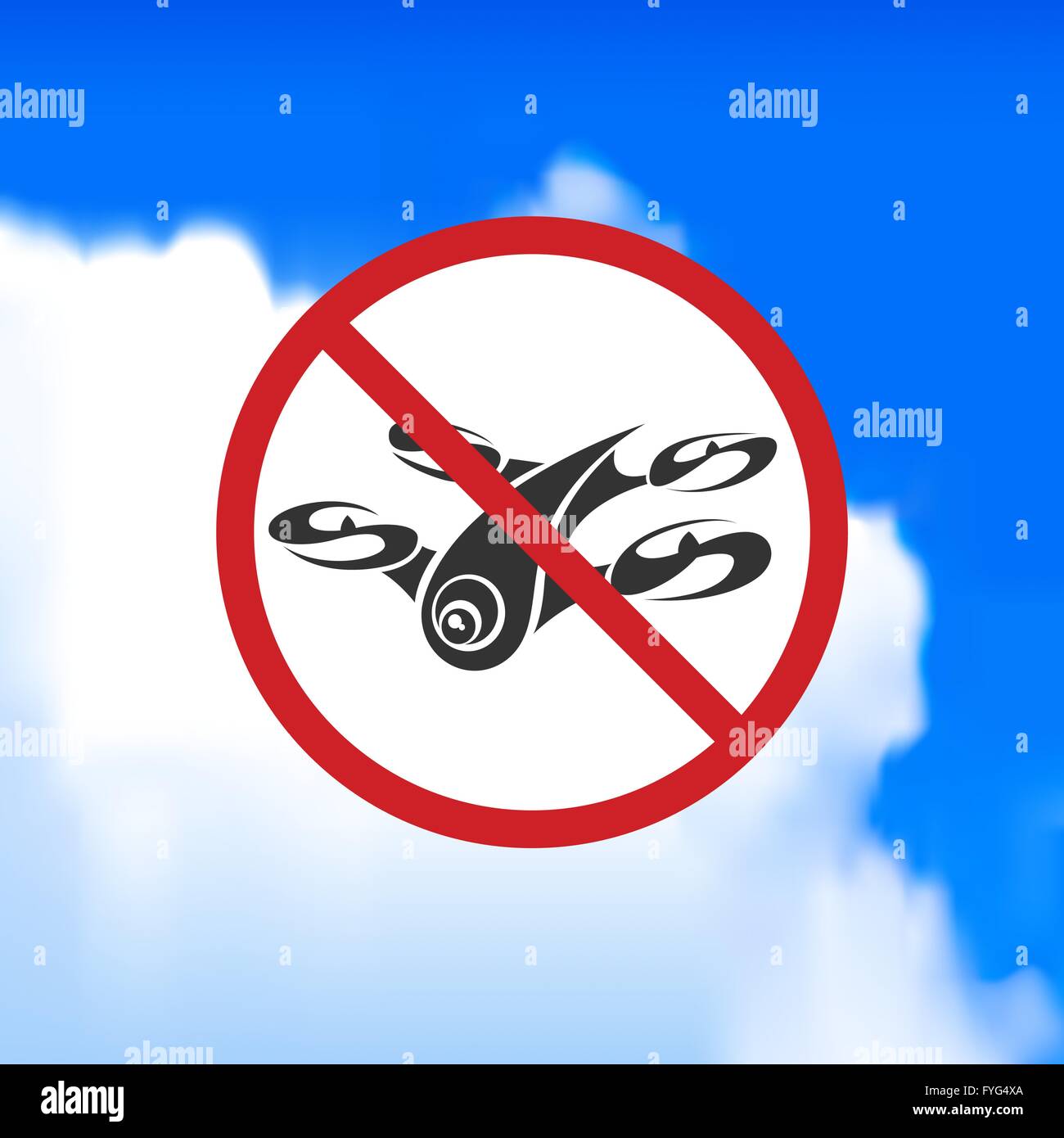 Beautiful sign forbidding flight drone Stock Vector Image & Art - Alamy