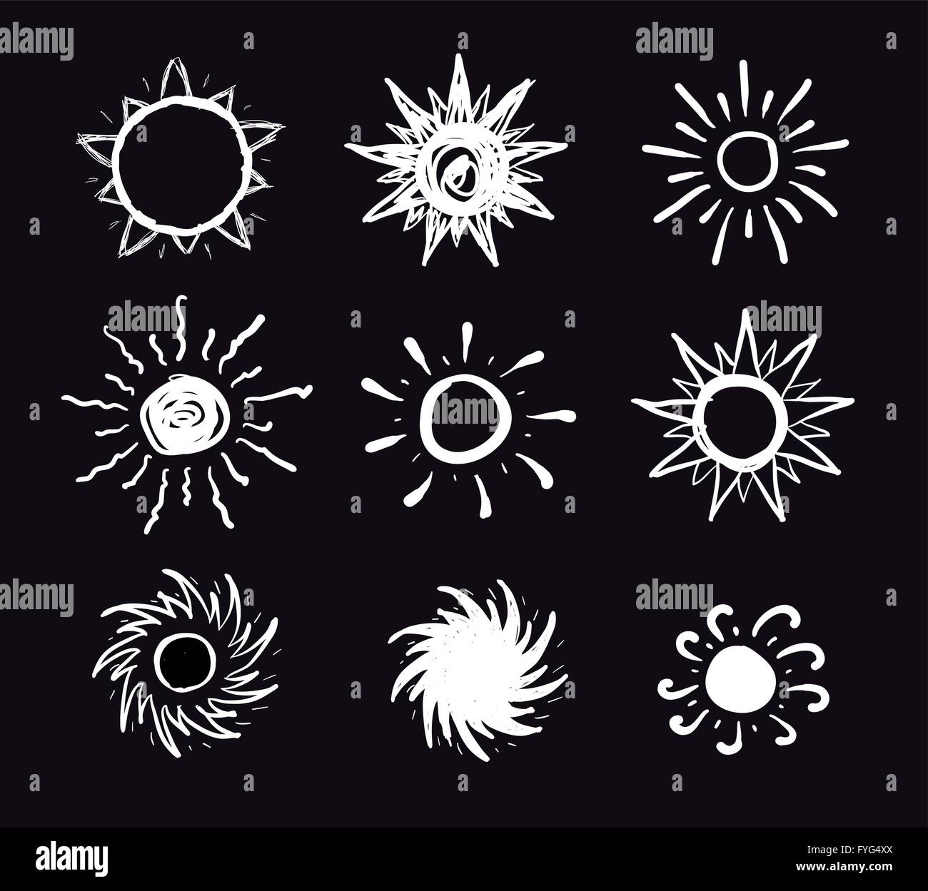 Chalk sunset Stock Vector Images - Alamy