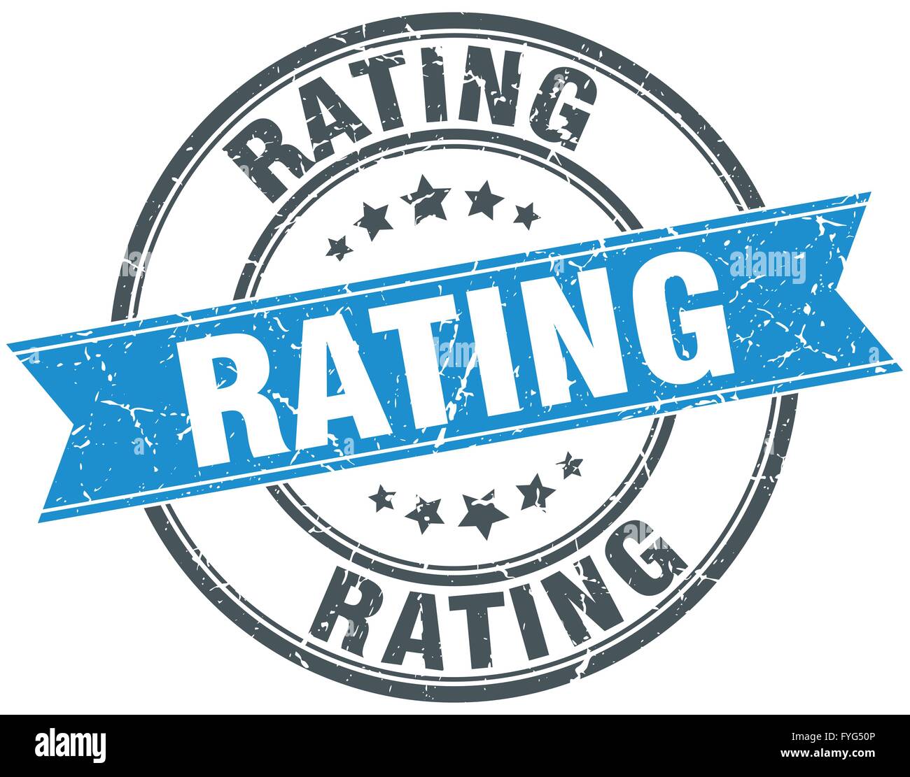 rating blue round grunge vintage ribbon stamp Stock Vector Image & Art ...