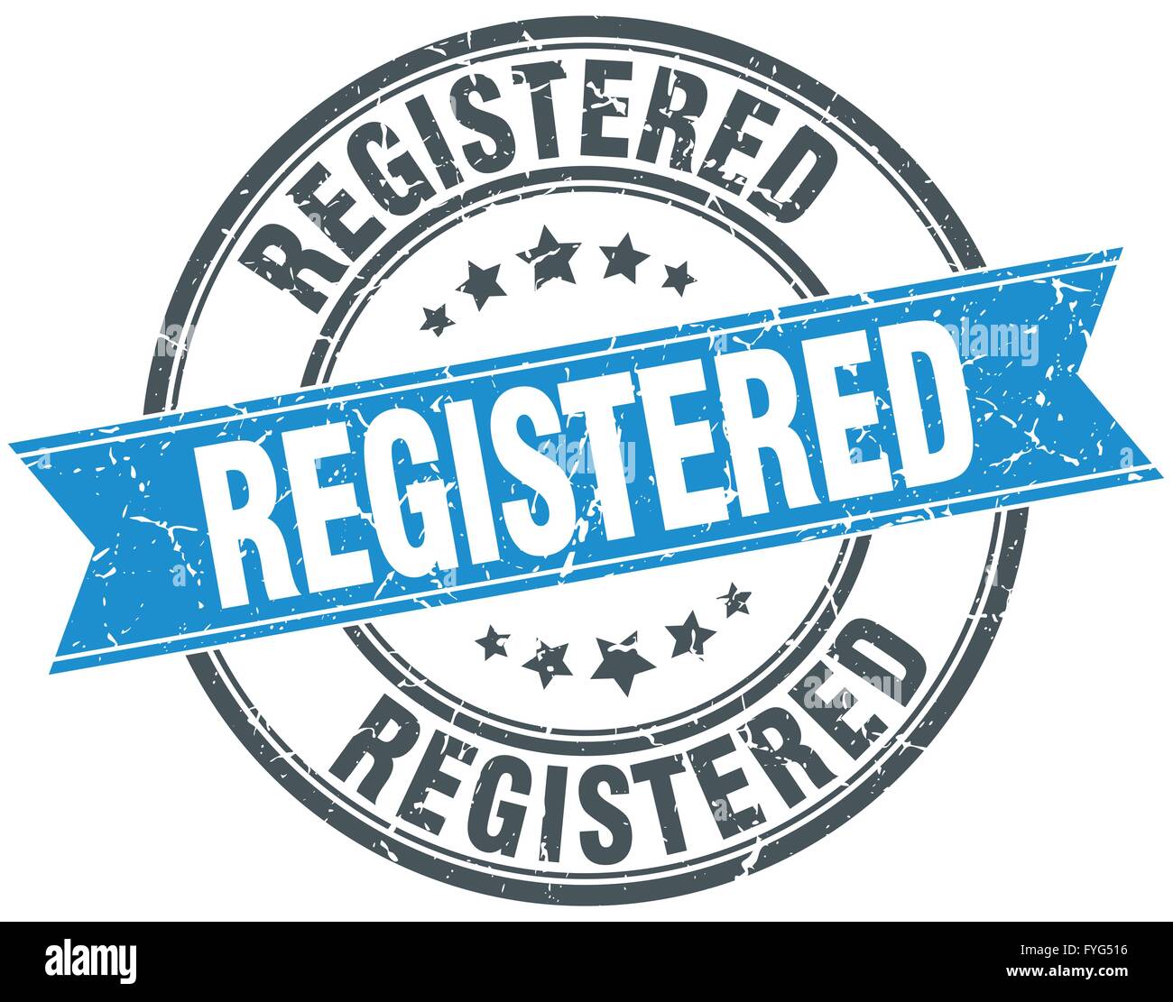 Registered blue round grunge stamp hi-res stock photography and images ...