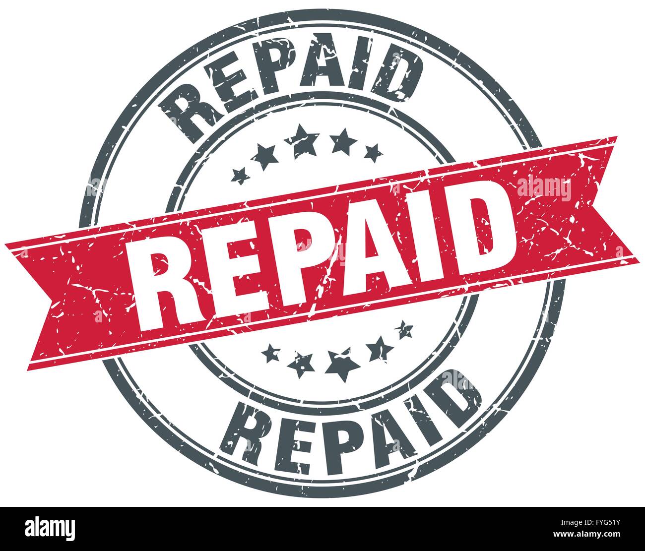 repaid red round grunge vintage ribbon stamp Stock Vector Image & Art ...