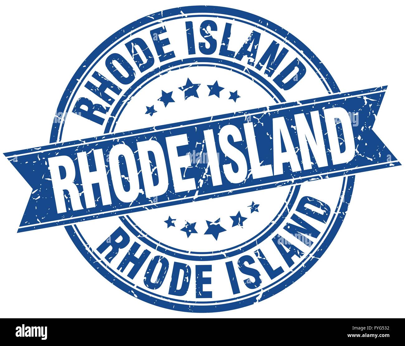 Rhode Island blue round grunge vintage ribbon stamp Stock Vector Image ...