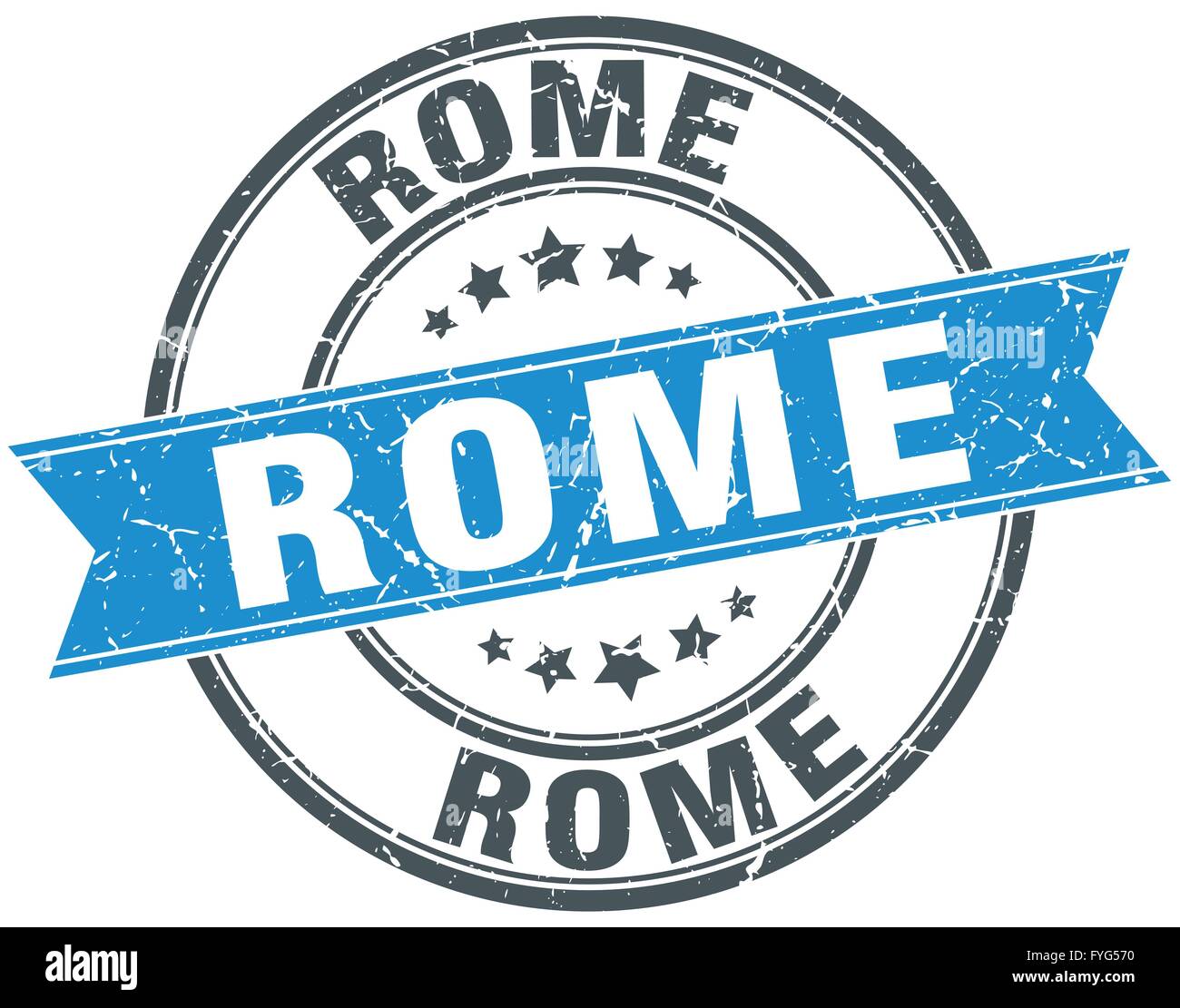 Rome blue round grunge vintage ribbon stamp Stock Vector Image & Art ...