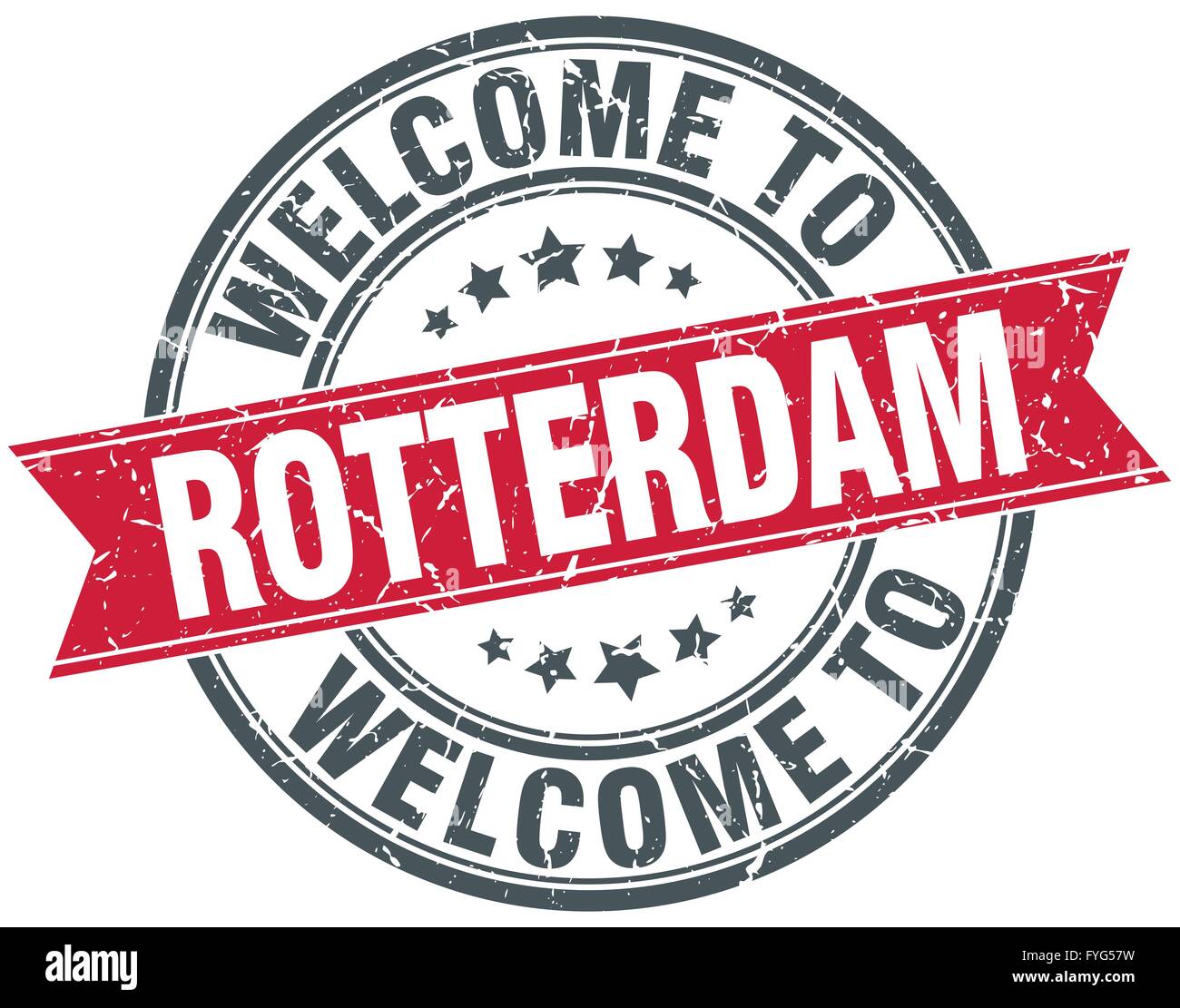 welcome to Rotterdam red round vintage stamp Stock Vector Image & Art ...