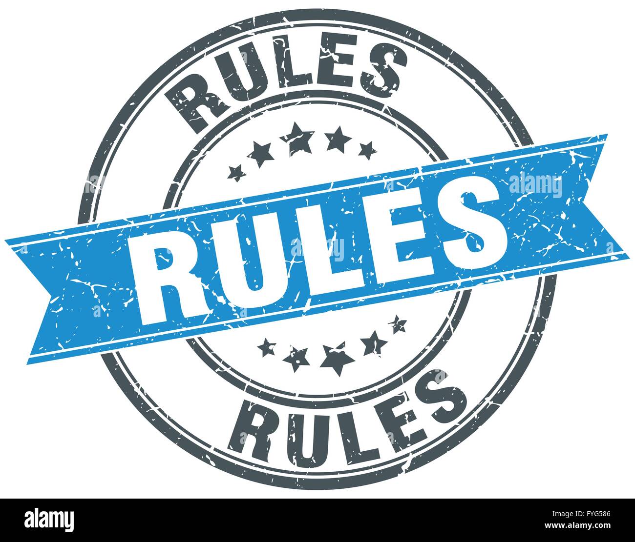 rules blue round grunge vintage ribbon stamp Stock Vector Image & Art ...