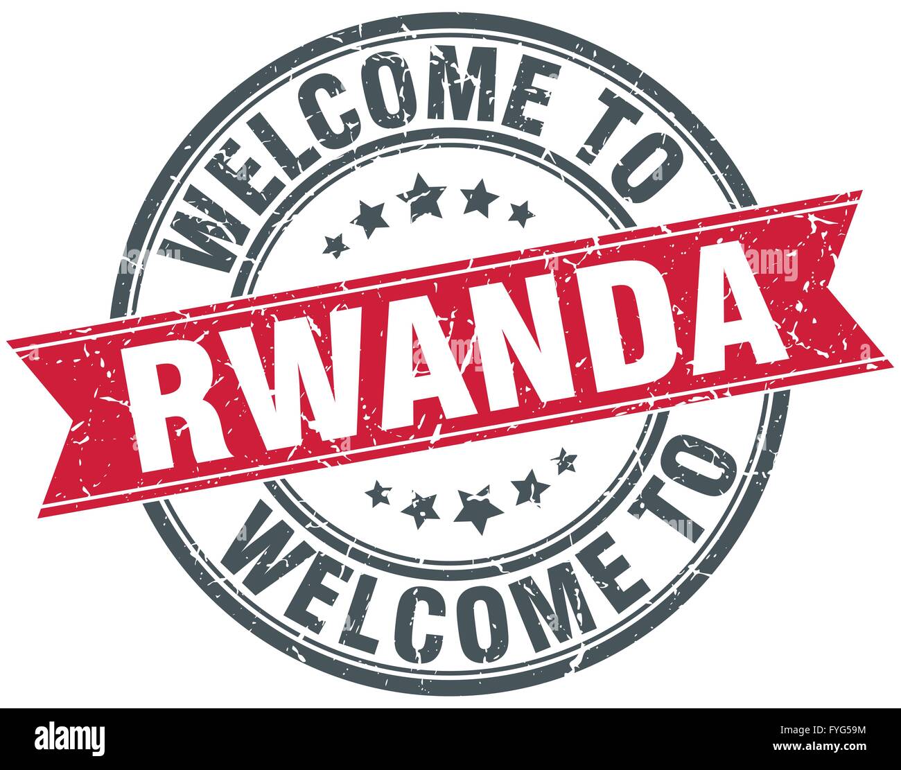 welcome to Rwanda red round vintage stamp Stock Vector Image & Art - Alamy