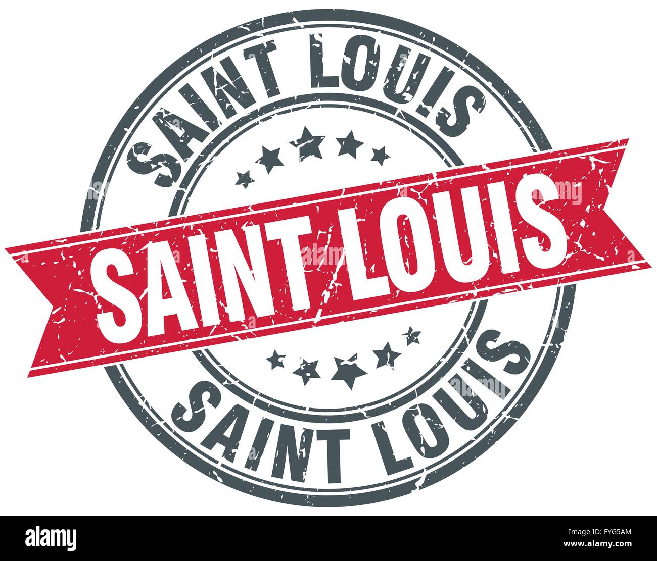 Saint Louis red round grunge vintage ribbon stamp Stock Vector Image ...