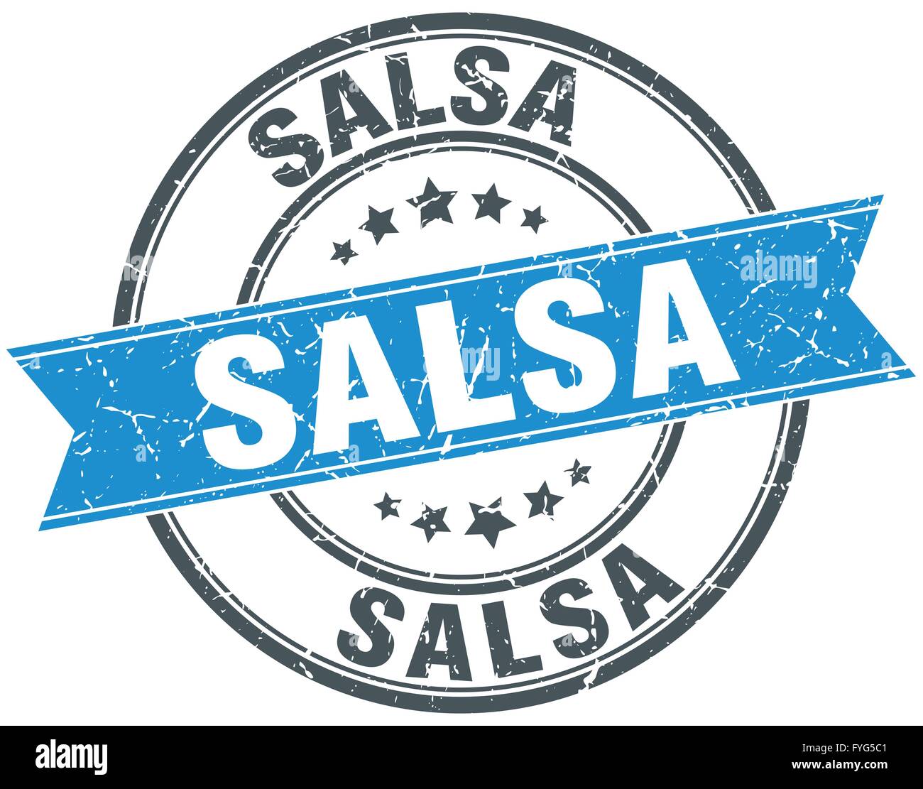salsa blue round grunge vintage ribbon stamp Stock Vector Image & Art ...