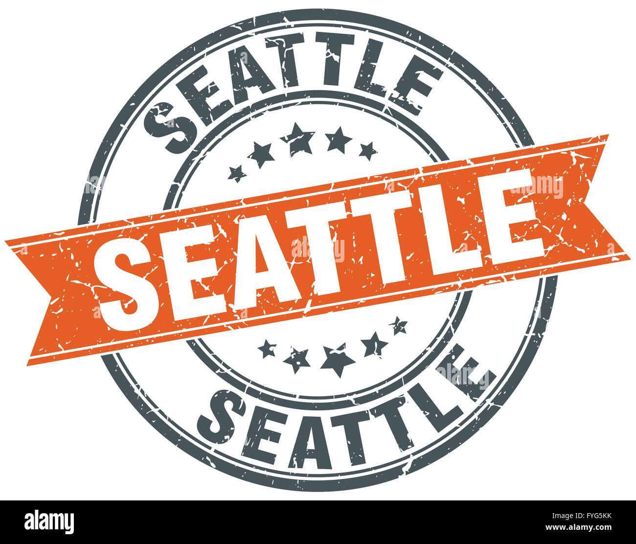 Seattle red round grunge vintage ribbon stamp Stock Vector Image & Art ...