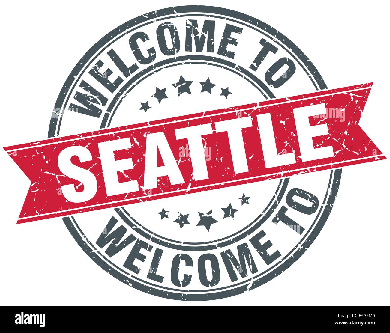 welcome to Seattle red round vintage stamp Stock Vector Image & Art - Alamy
