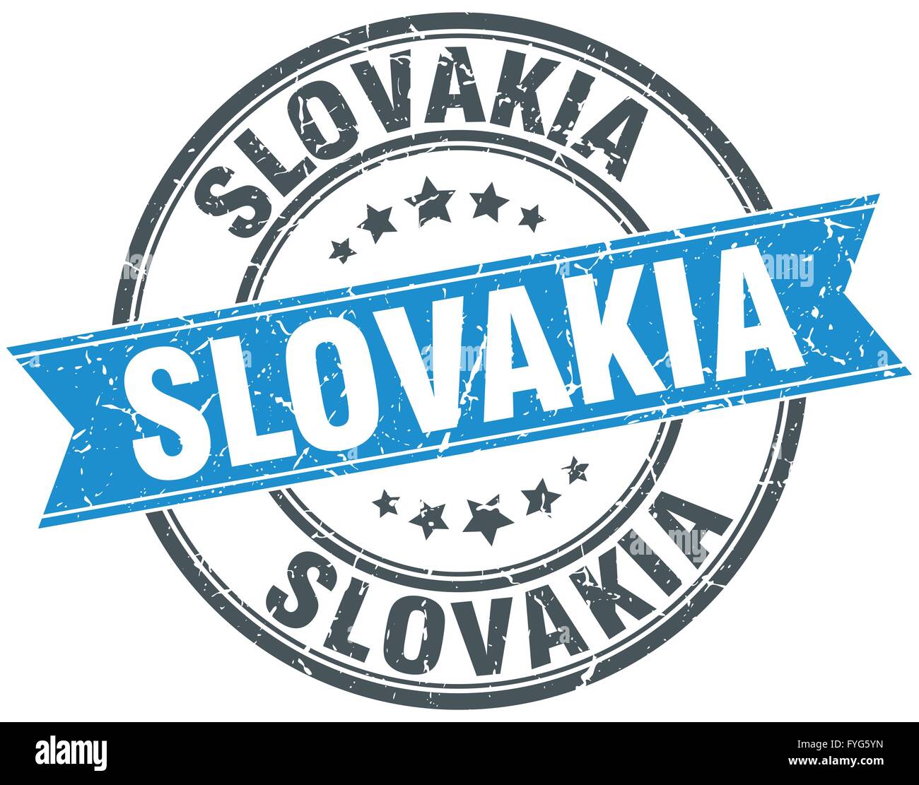 Slovakia blue round grunge vintage ribbon stamp Stock Vector Image ...