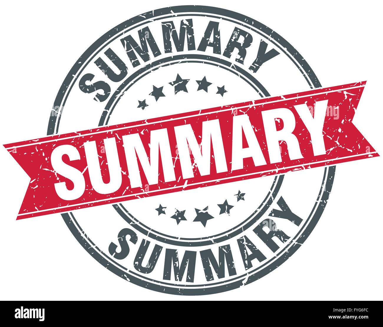 summary red round grunge vintage ribbon stamp Stock Vector Image & Art ...