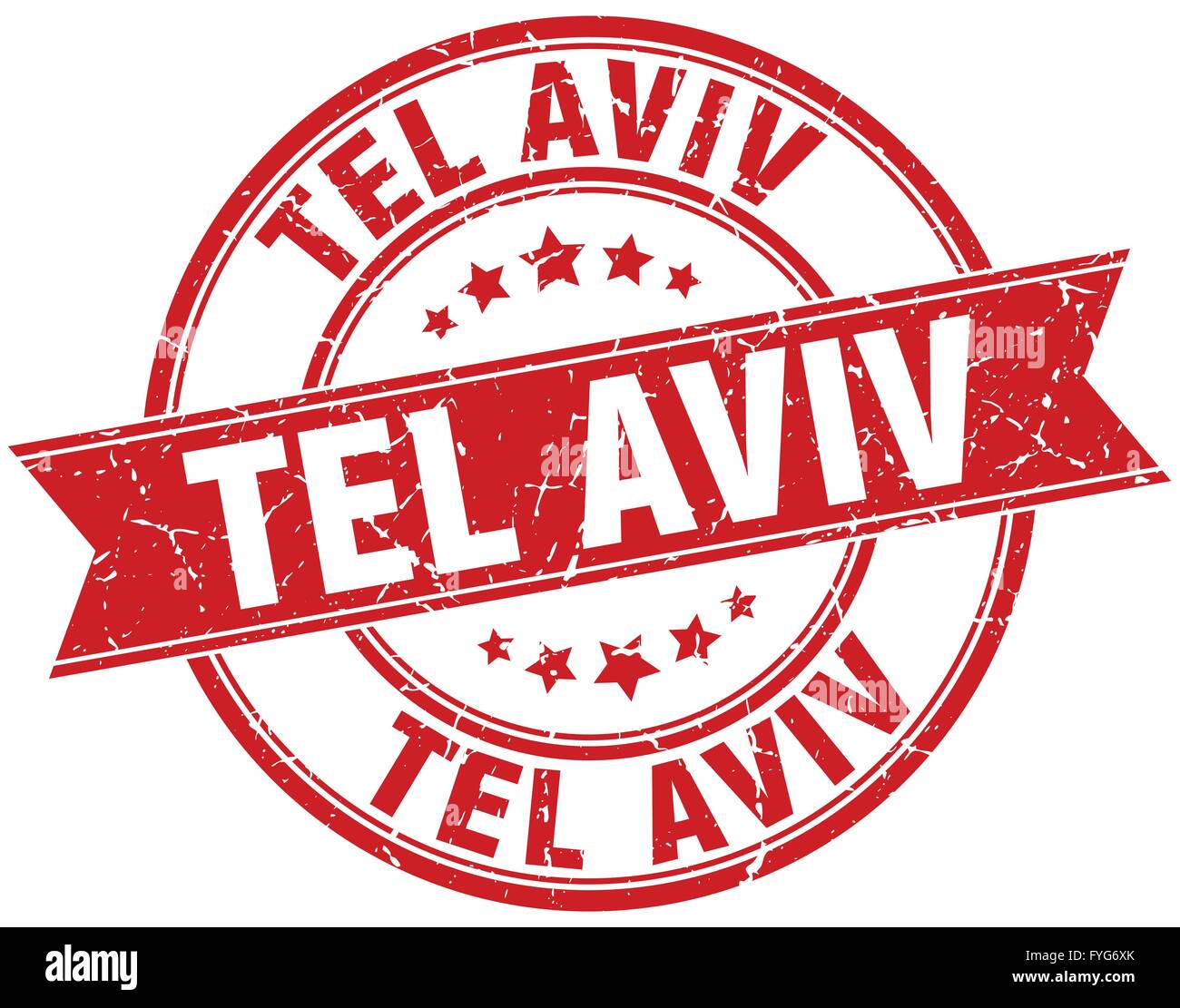 Tel Aviv red round grunge vintage ribbon stamp Stock Vector Image & Art ...