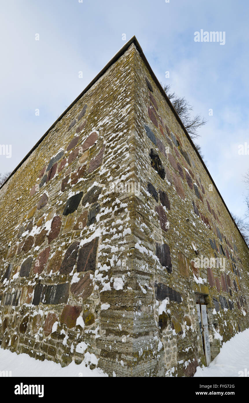 Angle of a stone wall of an ancient bastion Stock Photo - Alamy