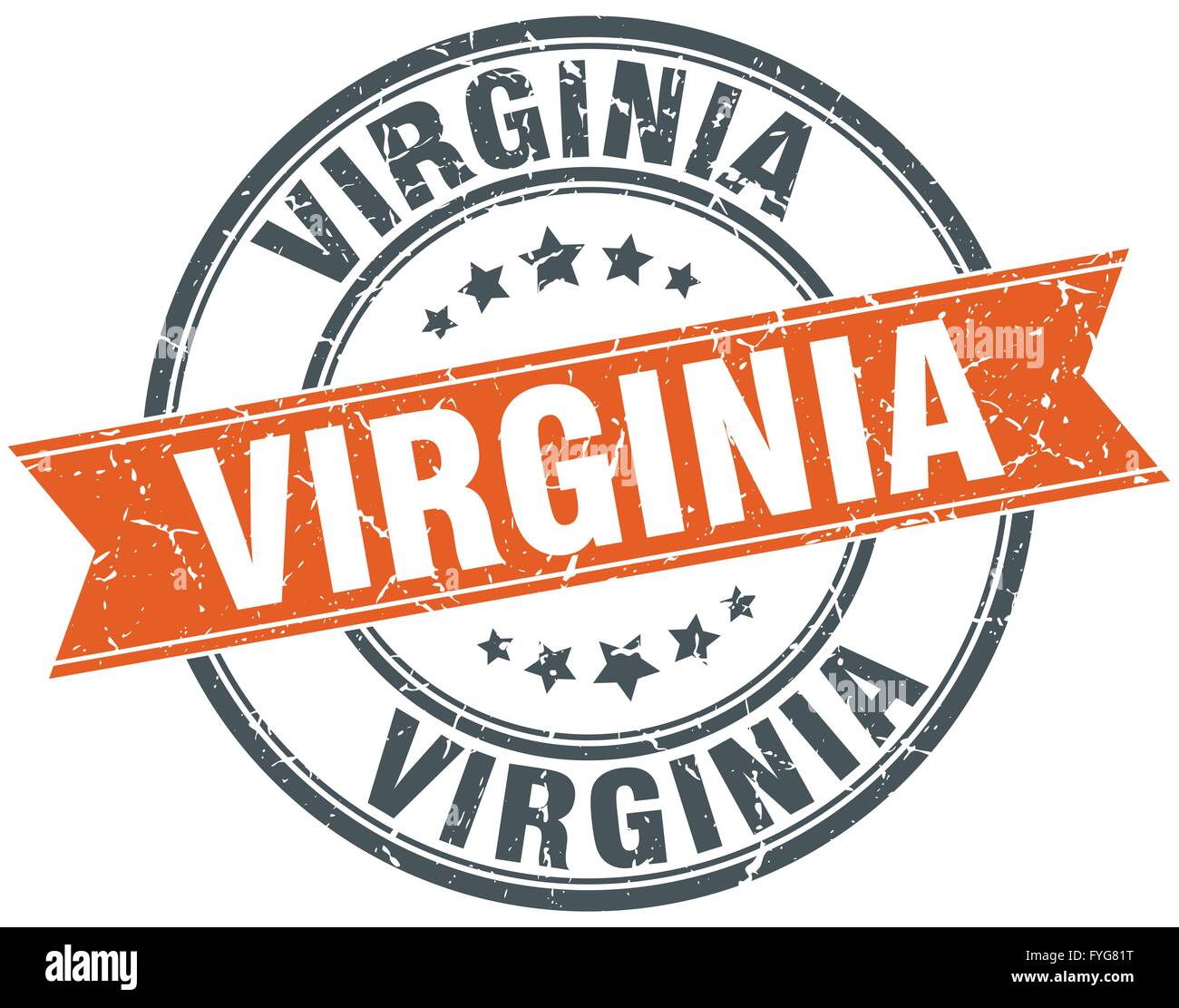 Virginia red round grunge vintage ribbon stamp Stock Vector Image & Art ...