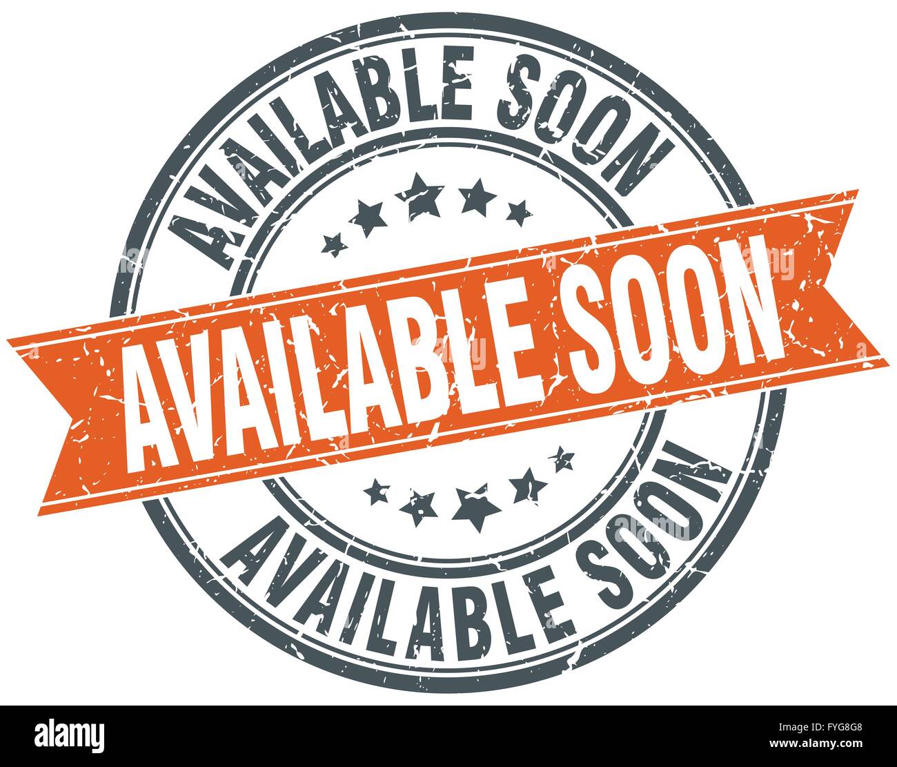 available soon round orange grungy vintage isolated stamp Stock Vector ...