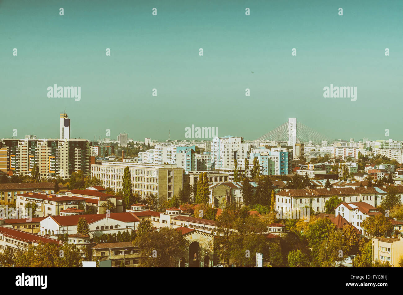 Aerial View Of Bucharest City Skyline Stock Photo - Alamy