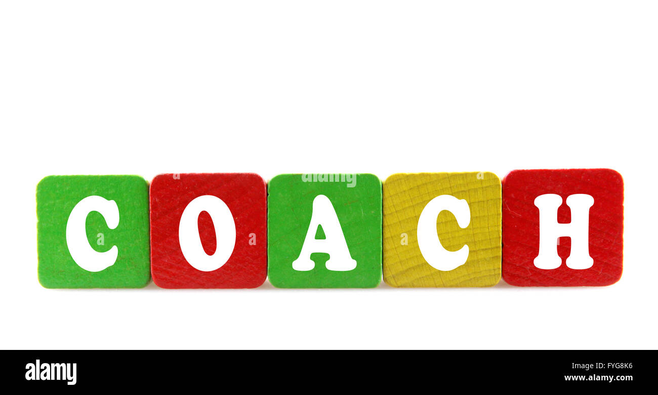 coach - isolated text in wooden building blocks Stock Photo - Alamy