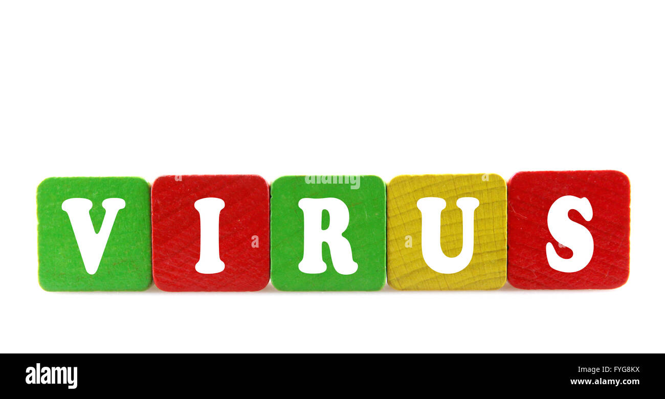 virus - isolated text in wooden building blocks Stock Photo - Alamy