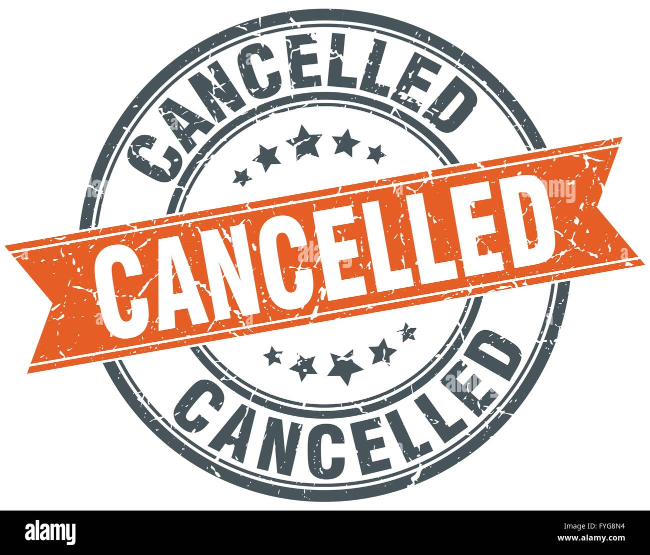 cancelled round orange grungy vintage isolated stamp Stock Vector Image ...