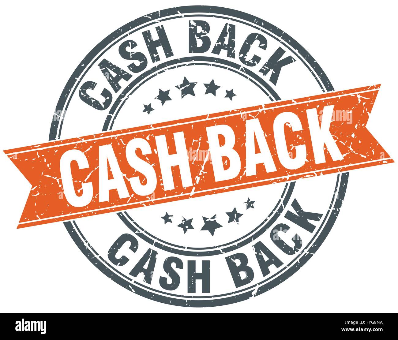 cash back round orange grungy vintage isolated stamp Stock Vector Image ...
