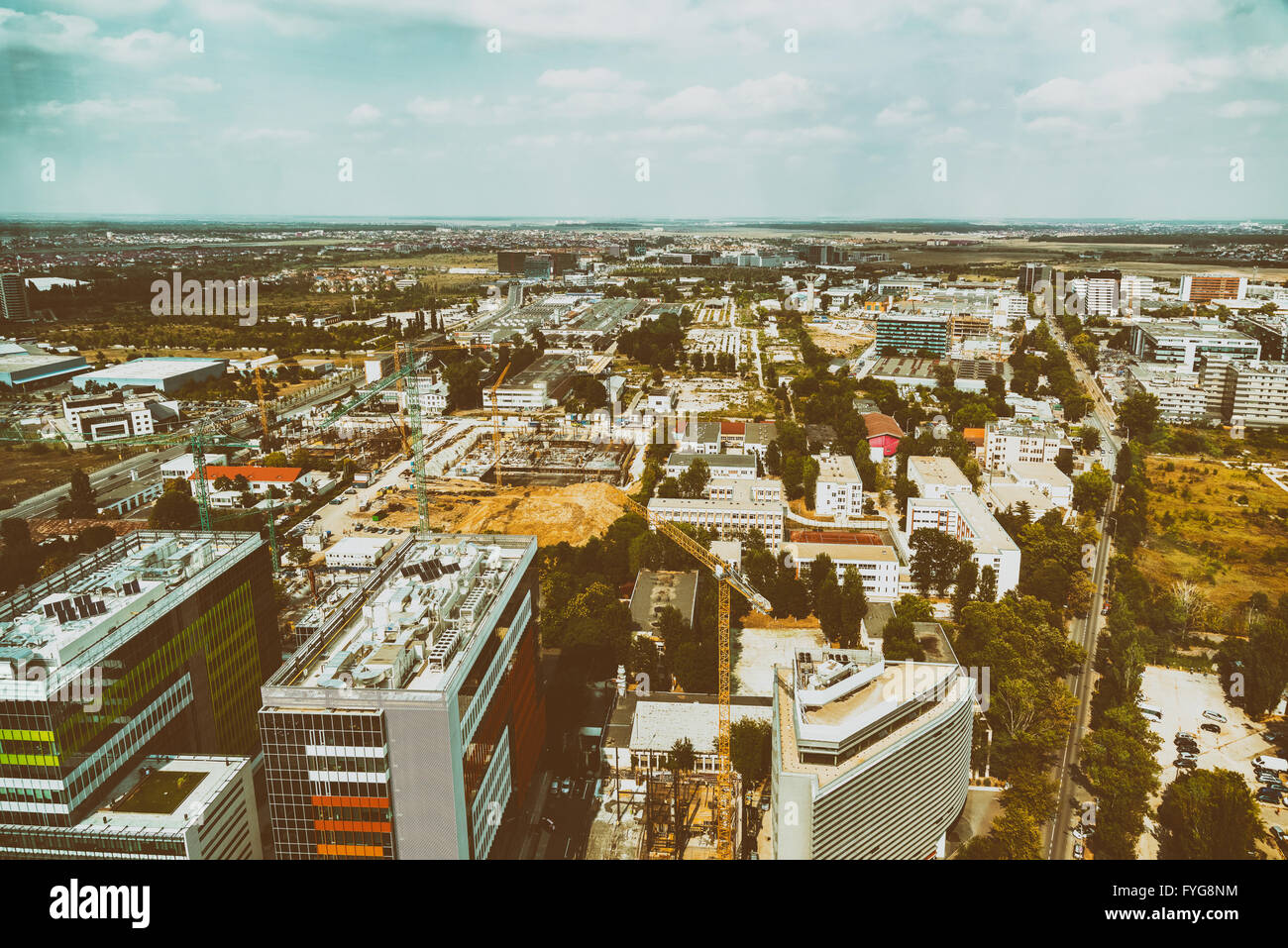 Aerial View Of Bucharest City Skyline Stock Photo - Alamy