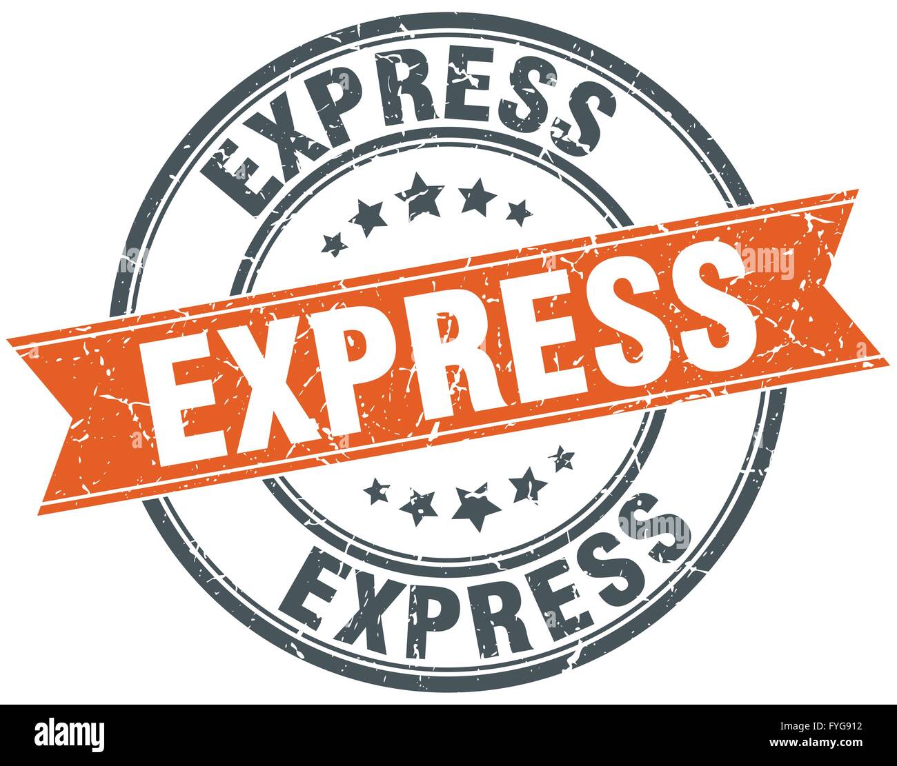 express round orange grungy vintage isolated stamp Stock Vector Image ...