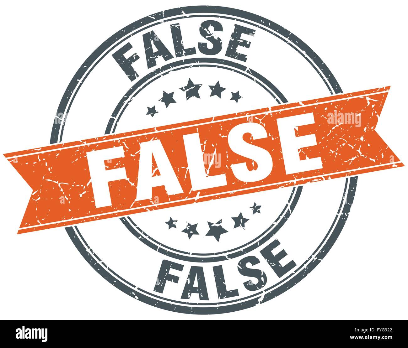 false round orange grungy vintage isolated stamp Stock Vector Image ...