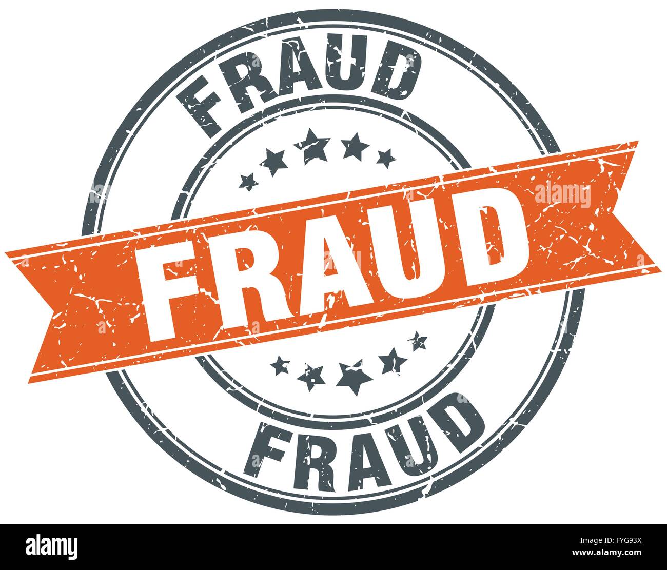 fraud round orange grungy vintage isolated stamp Stock Vector Image ...