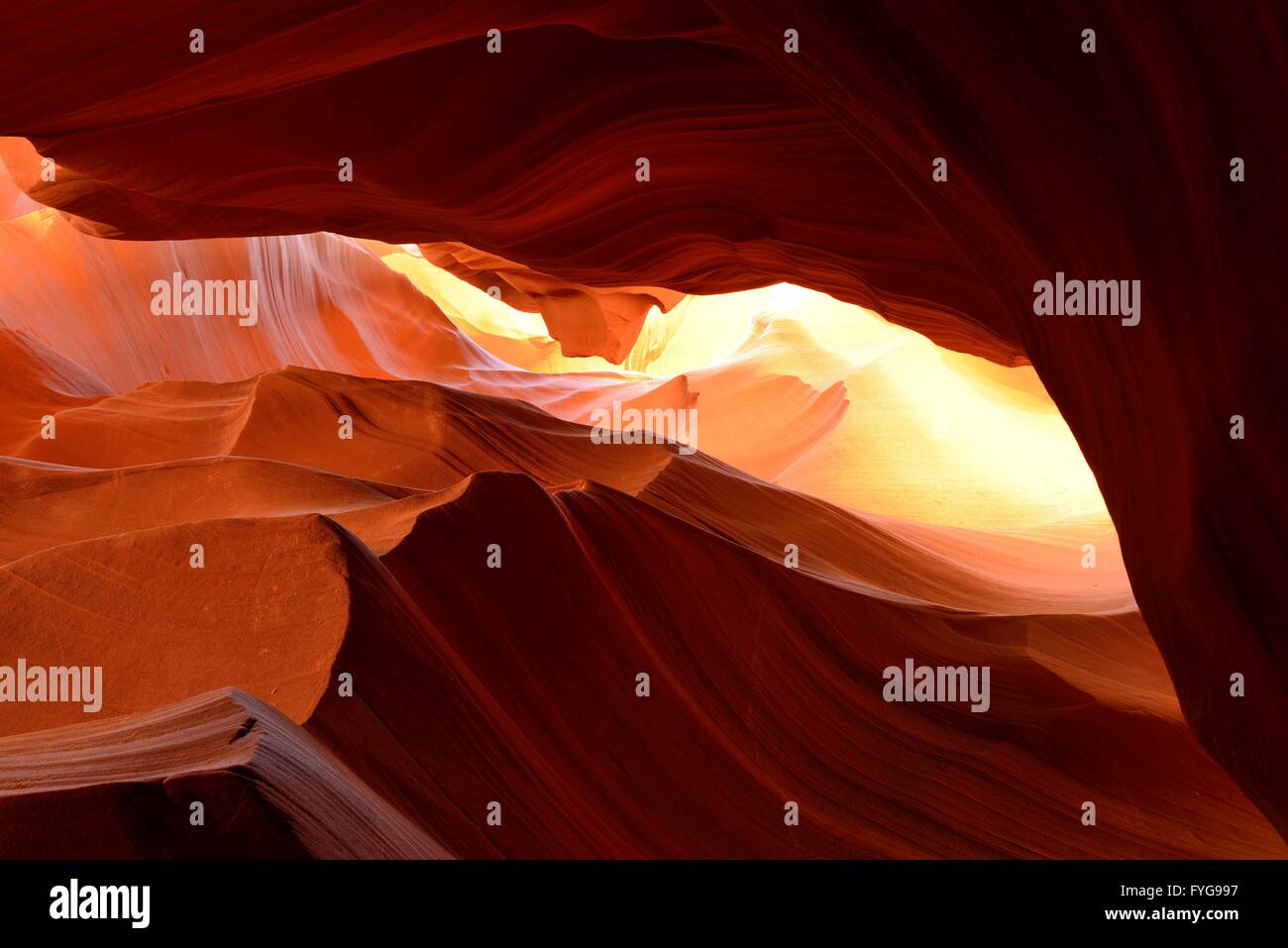 Burning Rock - Summer sun lights up the colorful sandstone rocks in a ...