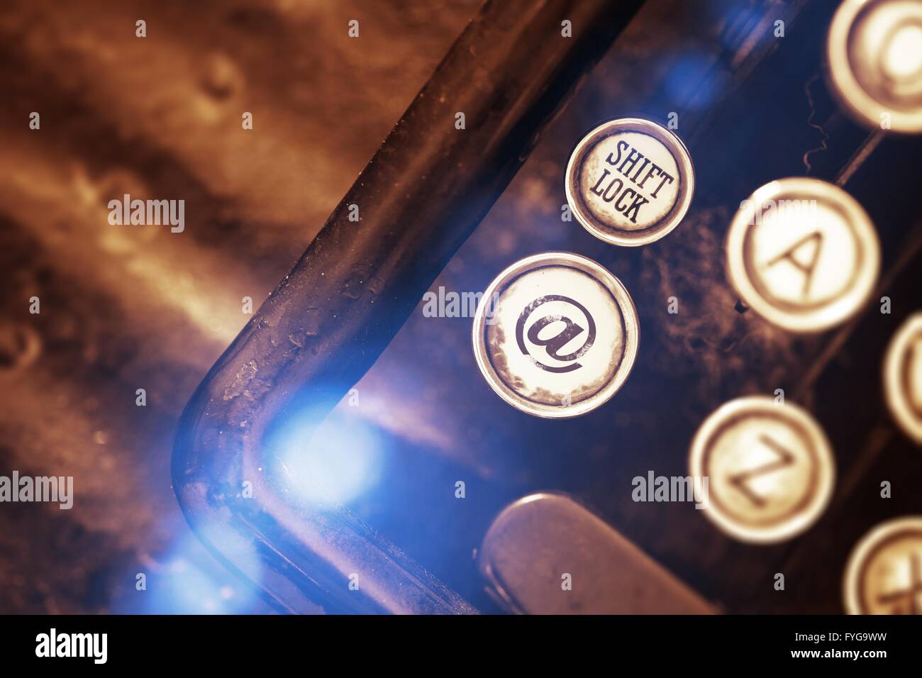 Vintage Email Typer Concept. Vintage Typewriter with Email Symbol. Old ...