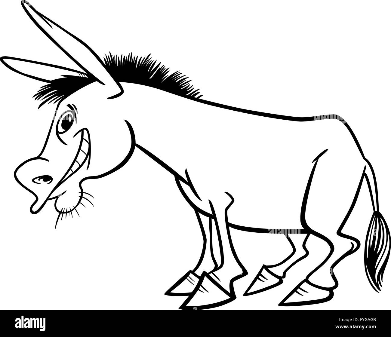Cartoon donkey for coloring book Stock Photo - Alamy
