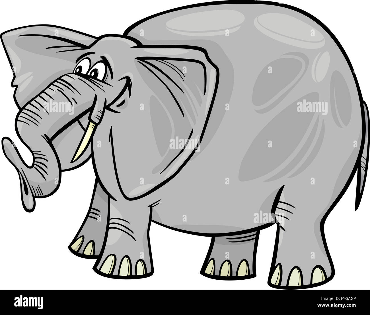 elephant cartoon illustration Stock Photo - Alamy