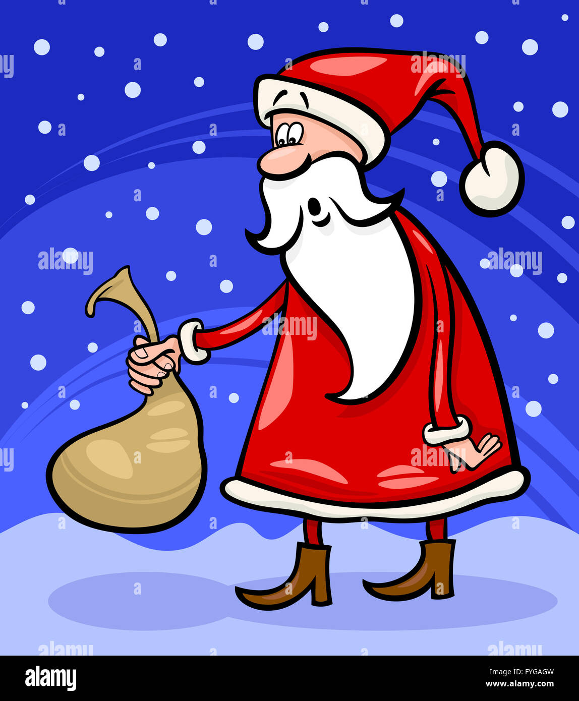 santa claus cartoon christmas illustration Stock Photo - Alamy