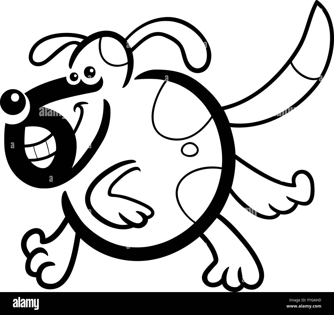 cartoon dog or puppy for coloring Stock Photo - Alamy