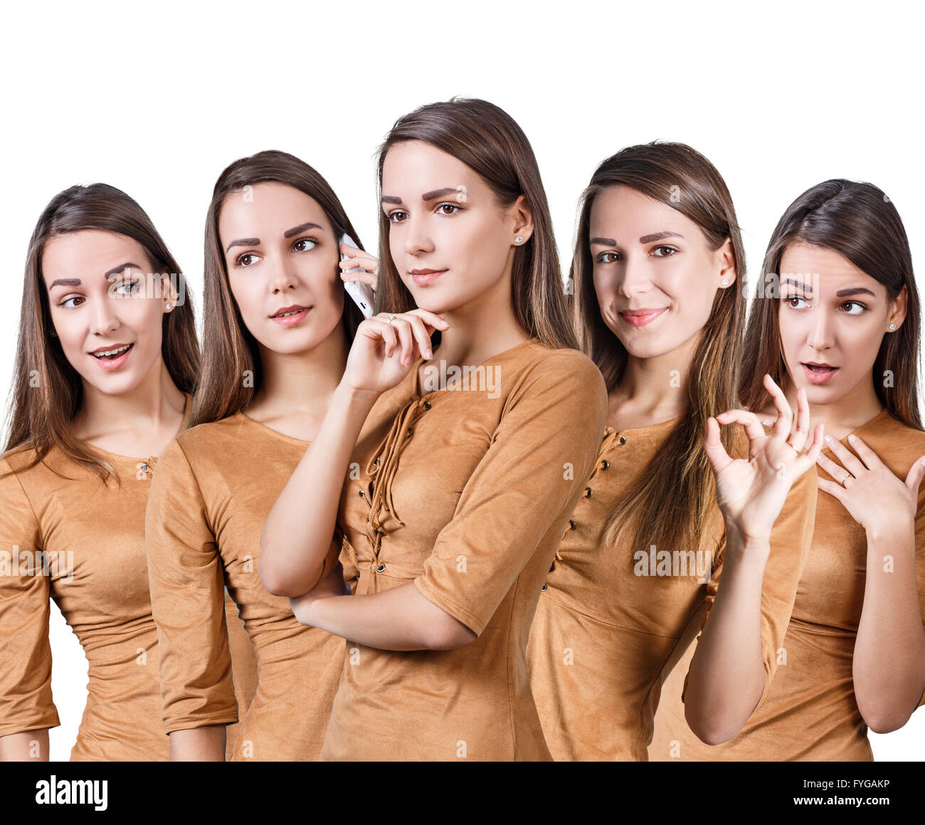 Set of emotional girl Stock Photo - Alamy