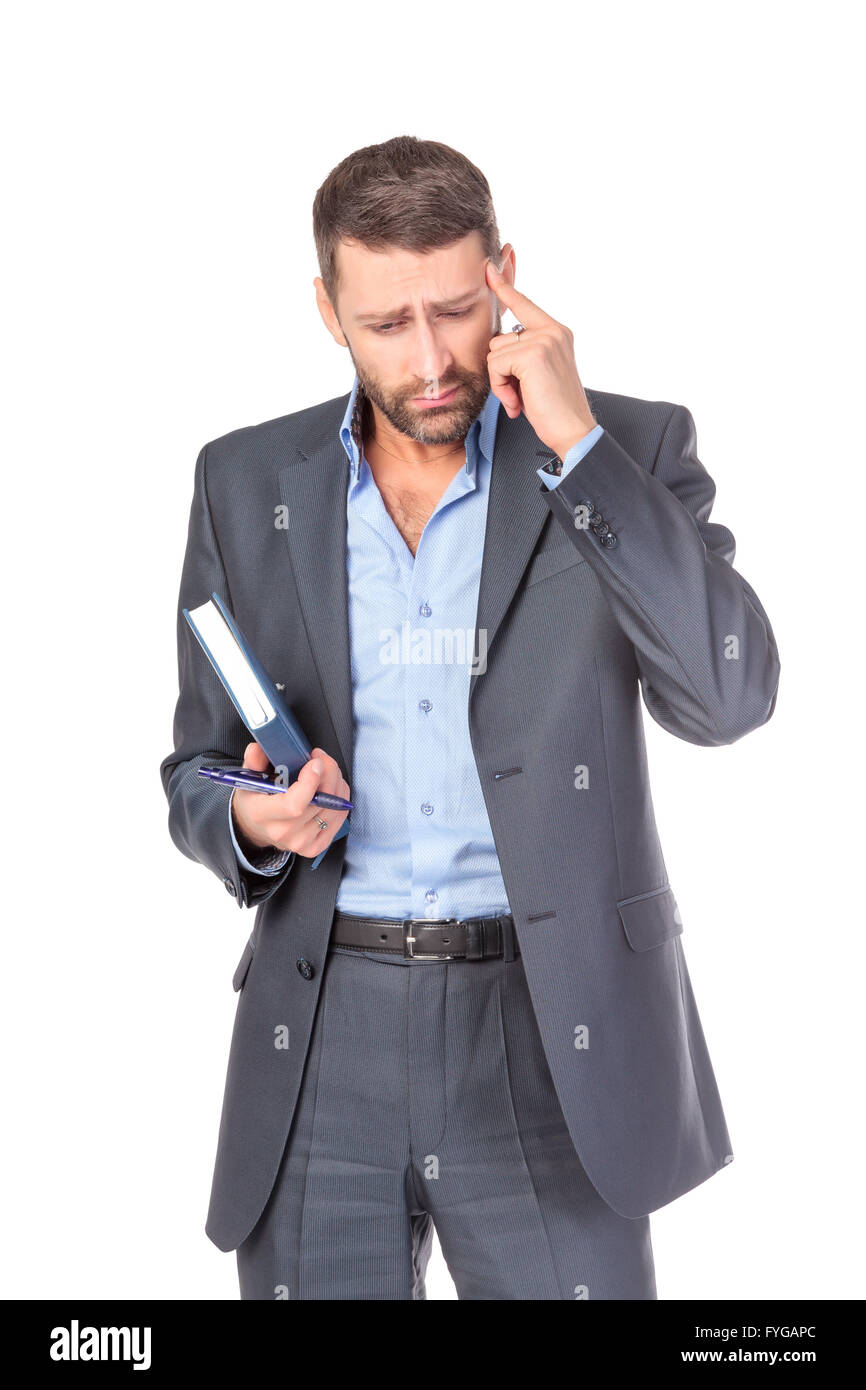 Portrait thoughtful business man diary hi-res stock photography and ...