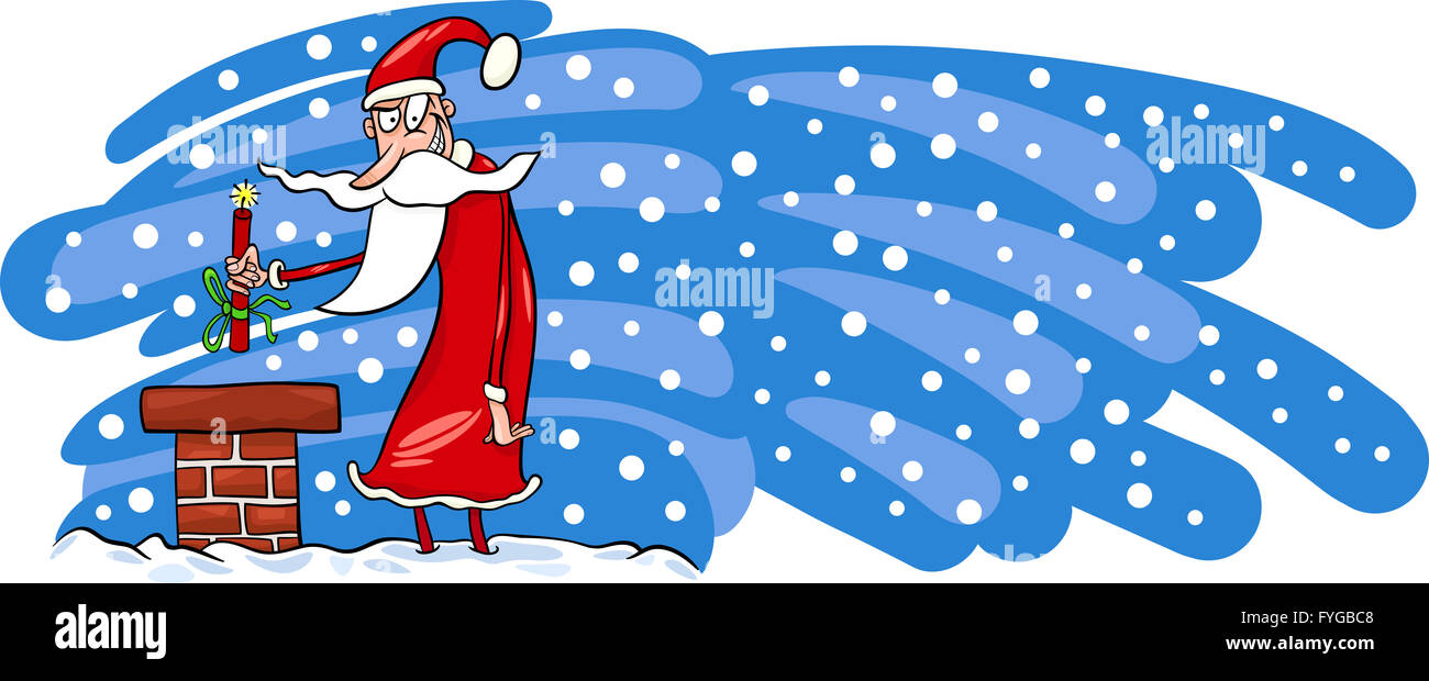Bad Santa Claus cartoon card Stock Photo - Alamy