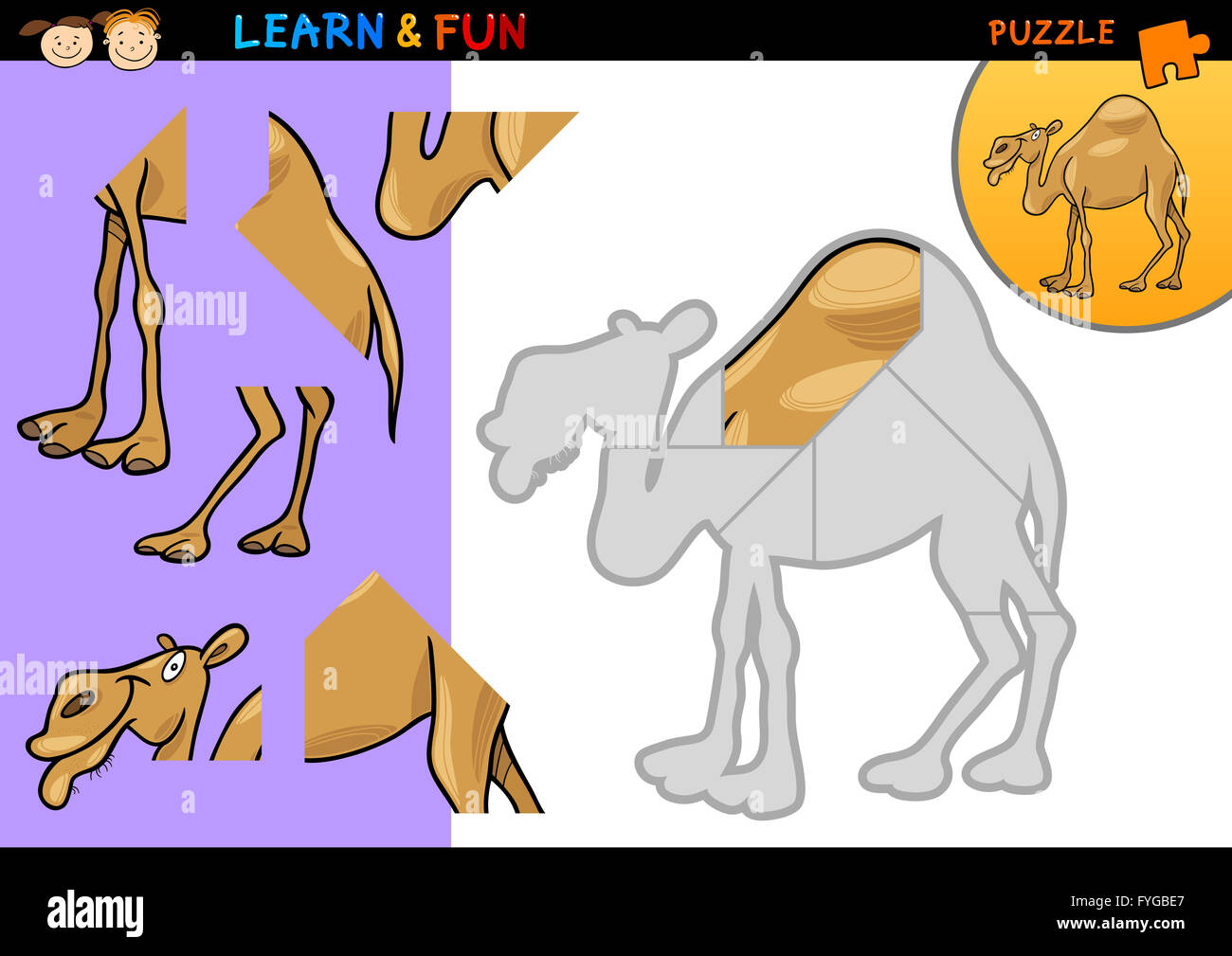 Cartoon camel jigsaw puzzle game hi-res stock photography and images ...