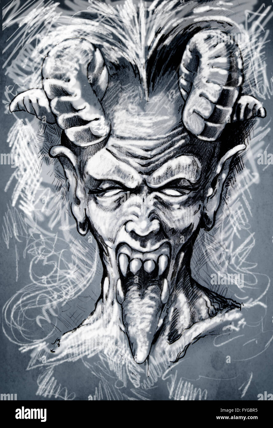 Devil, fantasy illustration over textured background Stock Photo - Alamy