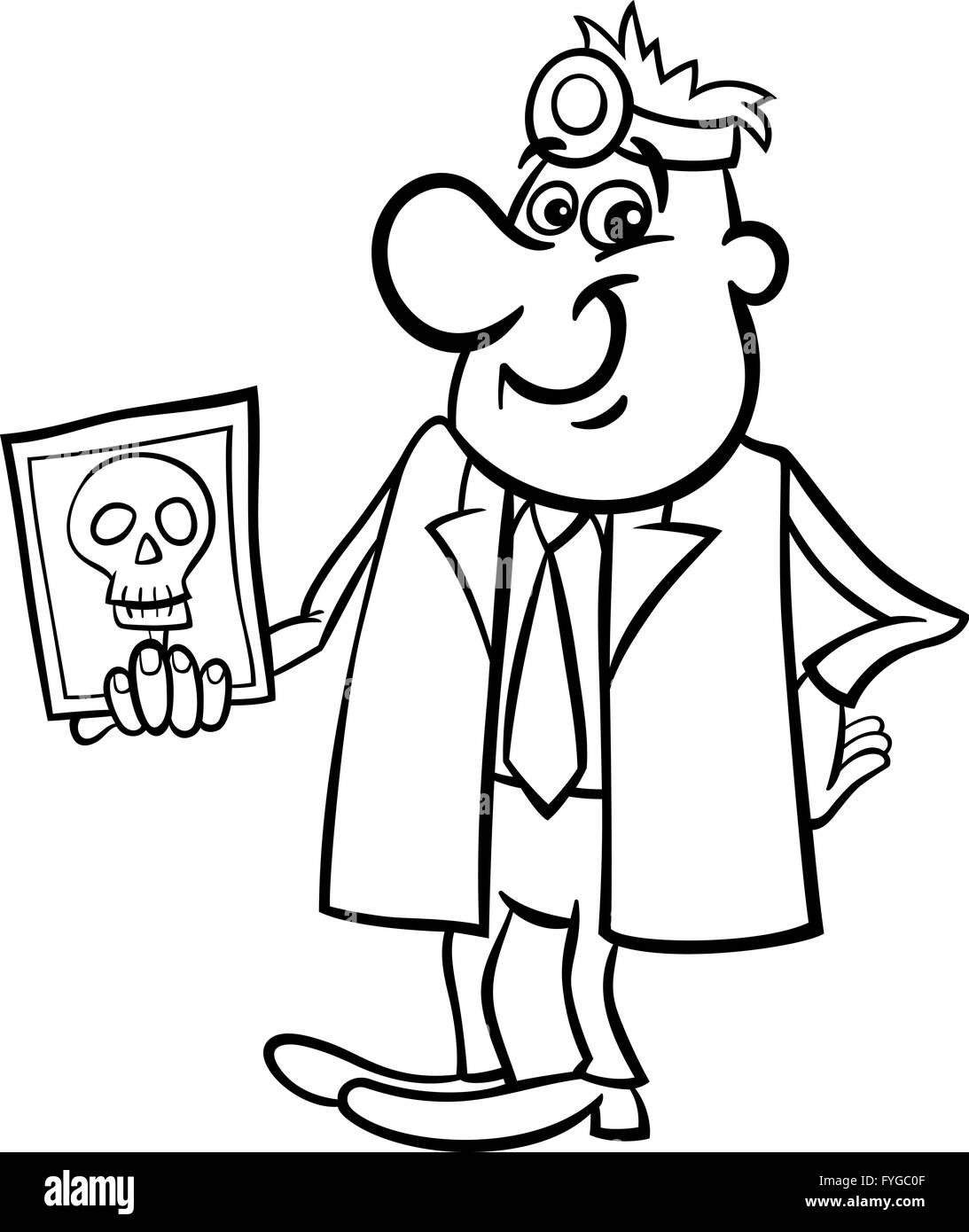 Doctor xray black white cartoon hi-res stock photography and images - Alamy