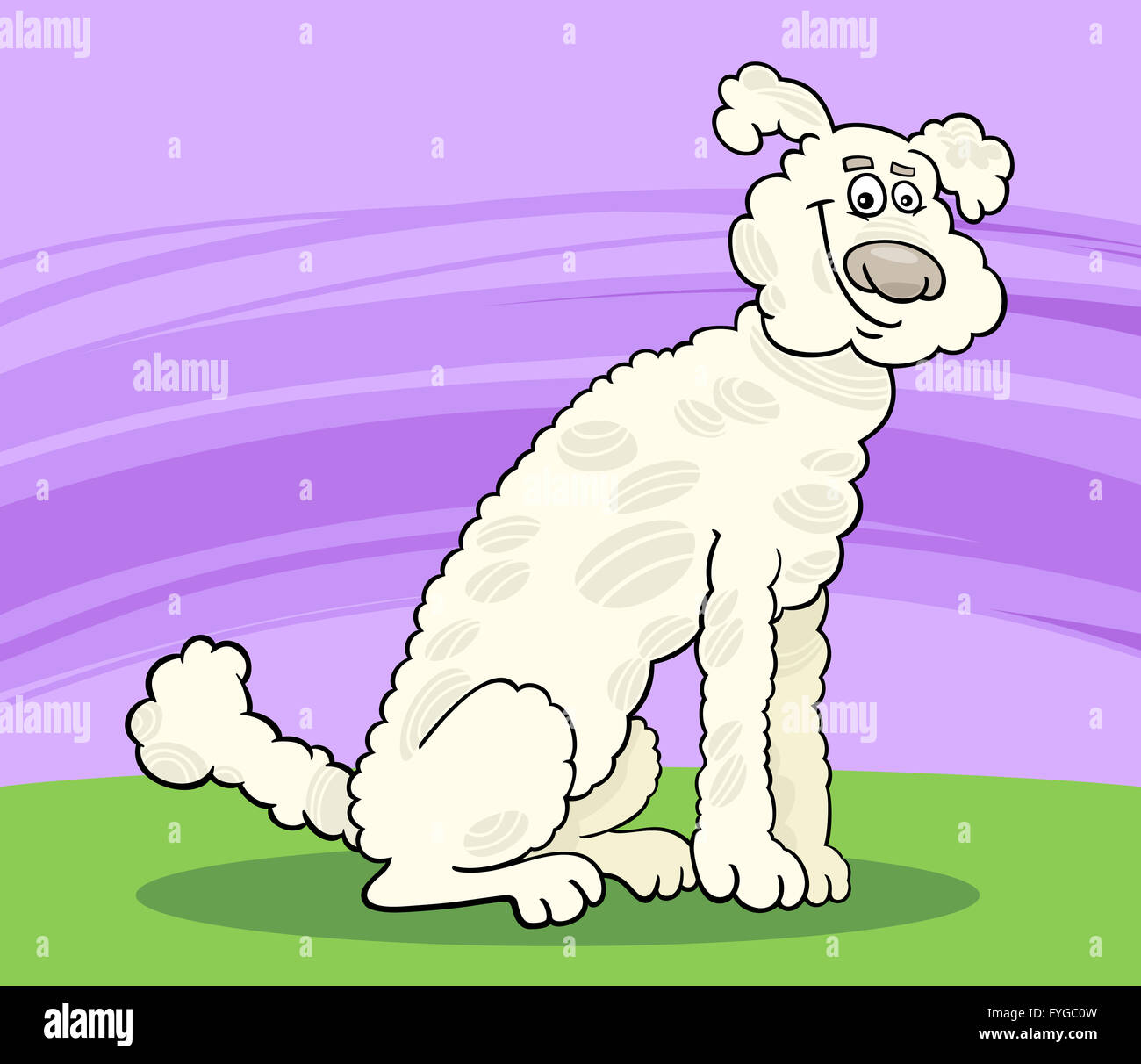 poodle dog cartoon illustration Stock Photo - Alamy